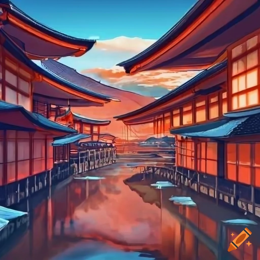 Japanese background on Craiyon