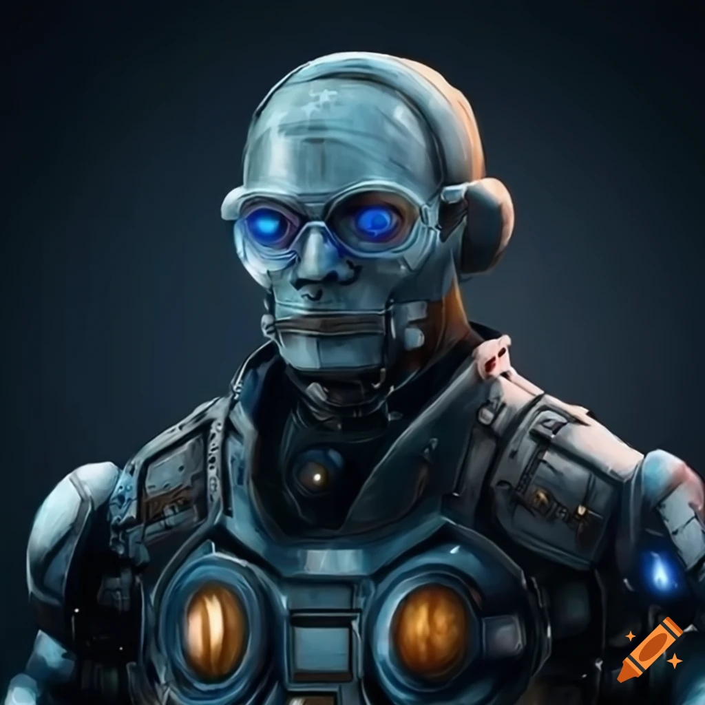 Photo realistic starship robot captain on Craiyon