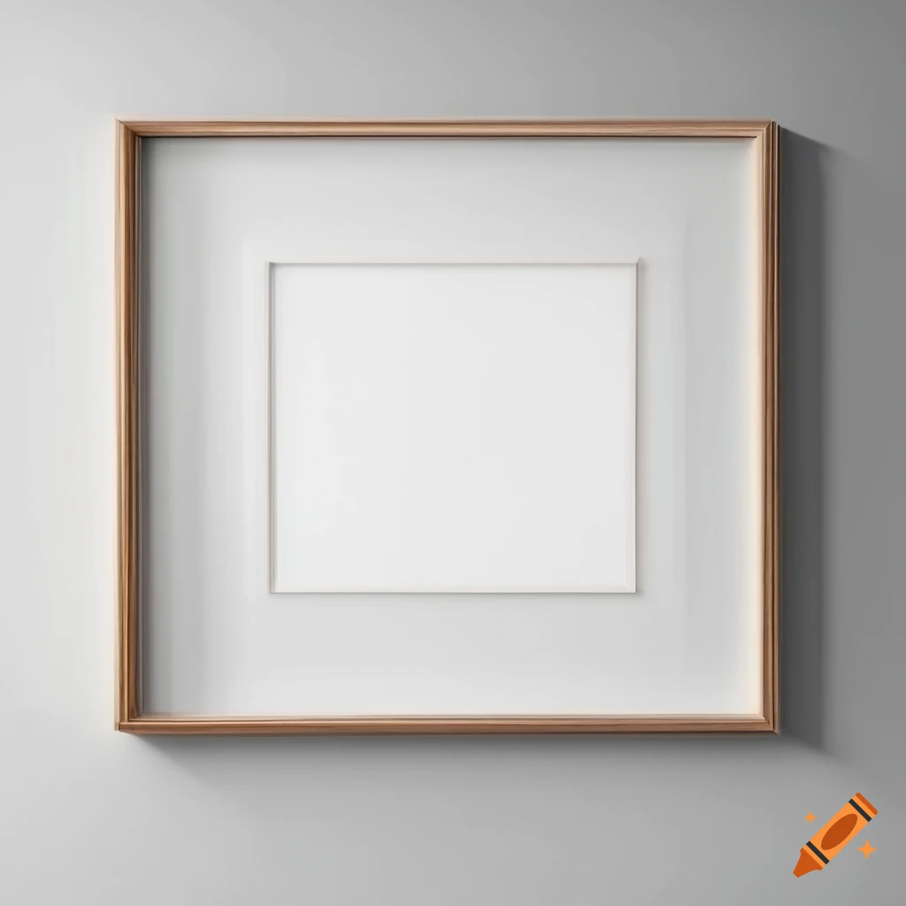 Modern white stylish museum picture frame on wall on Craiyon