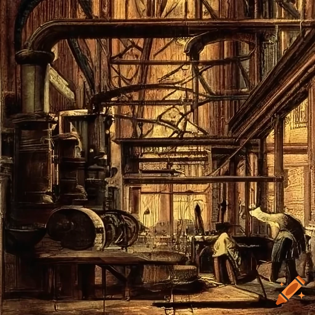 Factory during the 1800s Industrial Revolution like Lowell Mill on Craiyon