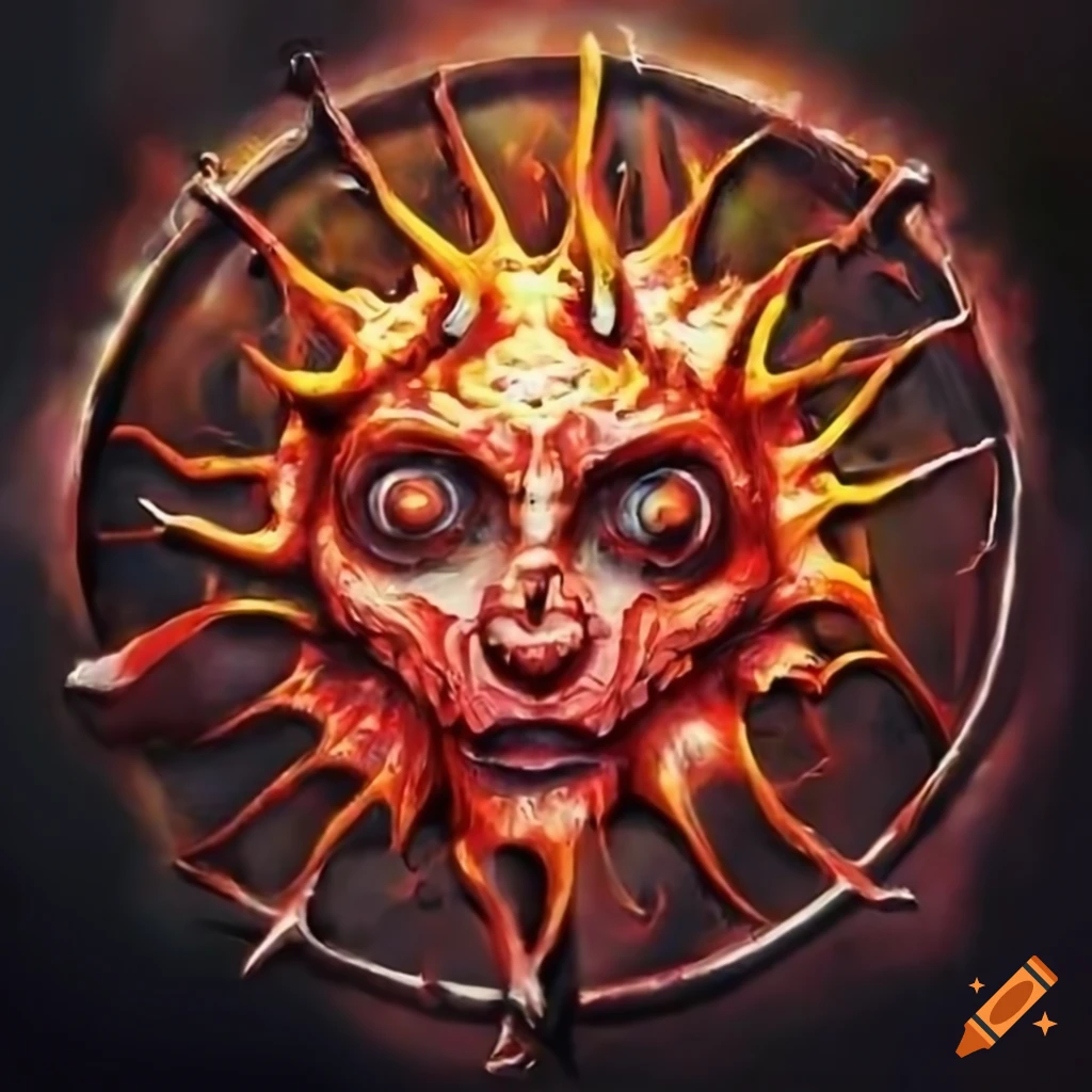 Painted demonic sun on Craiyon