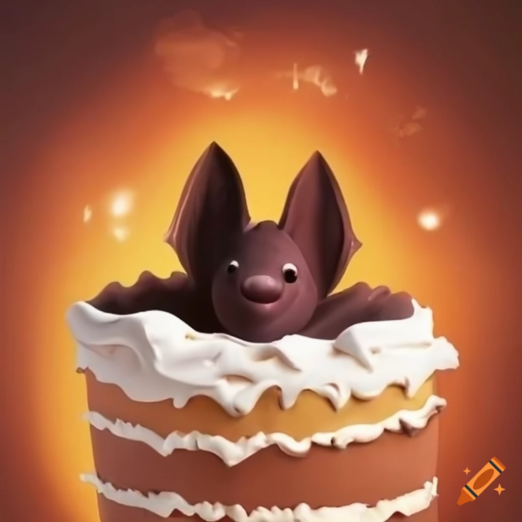 Bat baking a large cake on Craiyon