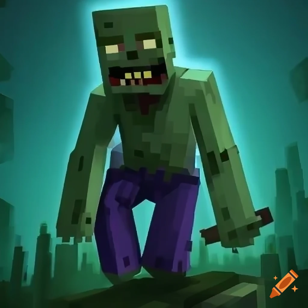 Minecraft zombie character on Craiyon