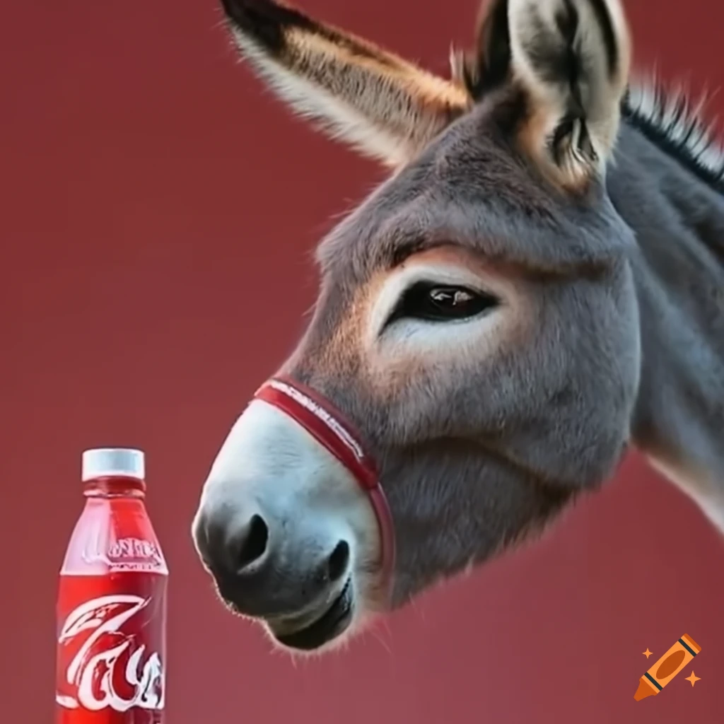 Donkey with coca cola colors on Craiyon