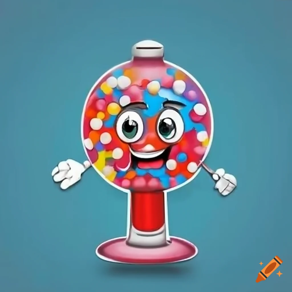Gumball machine character celebrating 8th birthday party on Craiyon