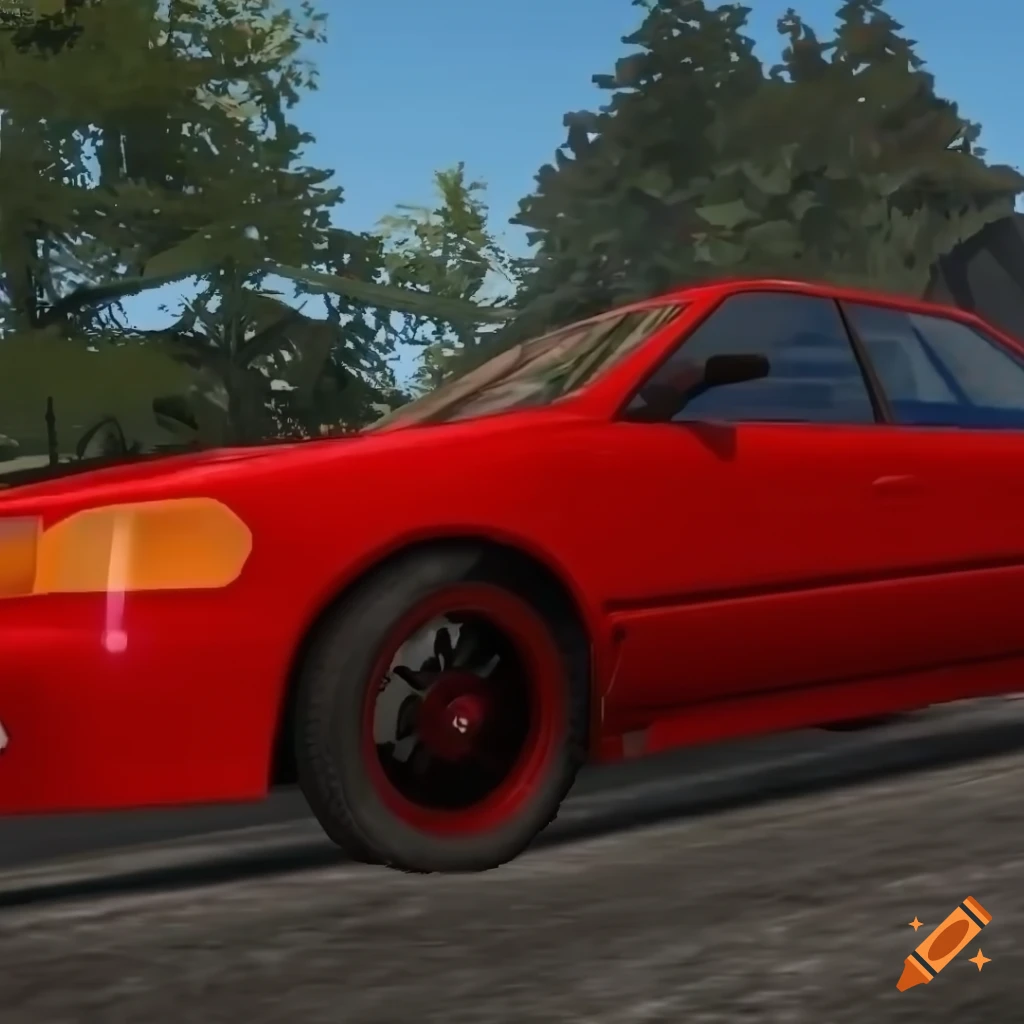 Car racing downhill on Craiyon