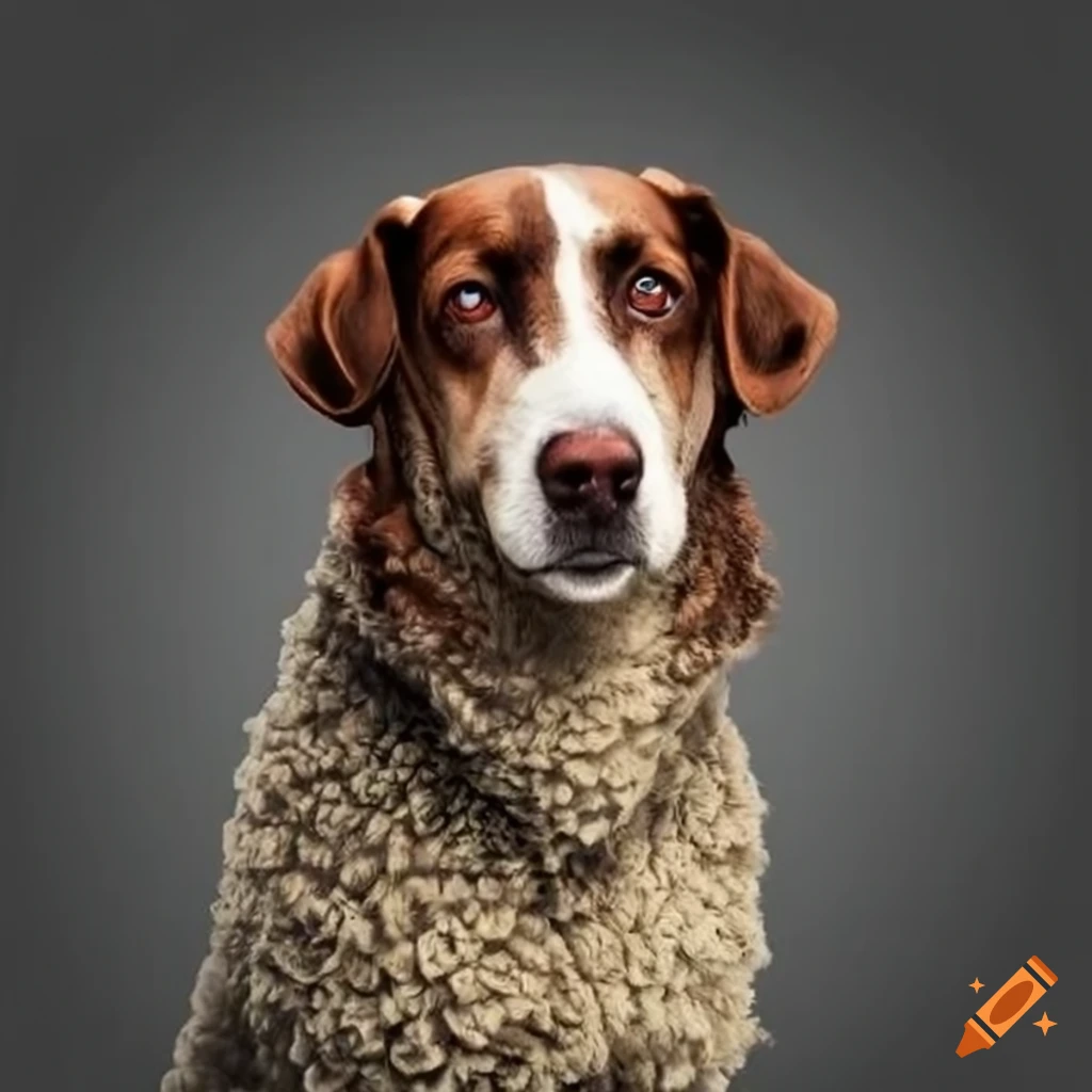 Crossbreed of a dog and sheep on Craiyon