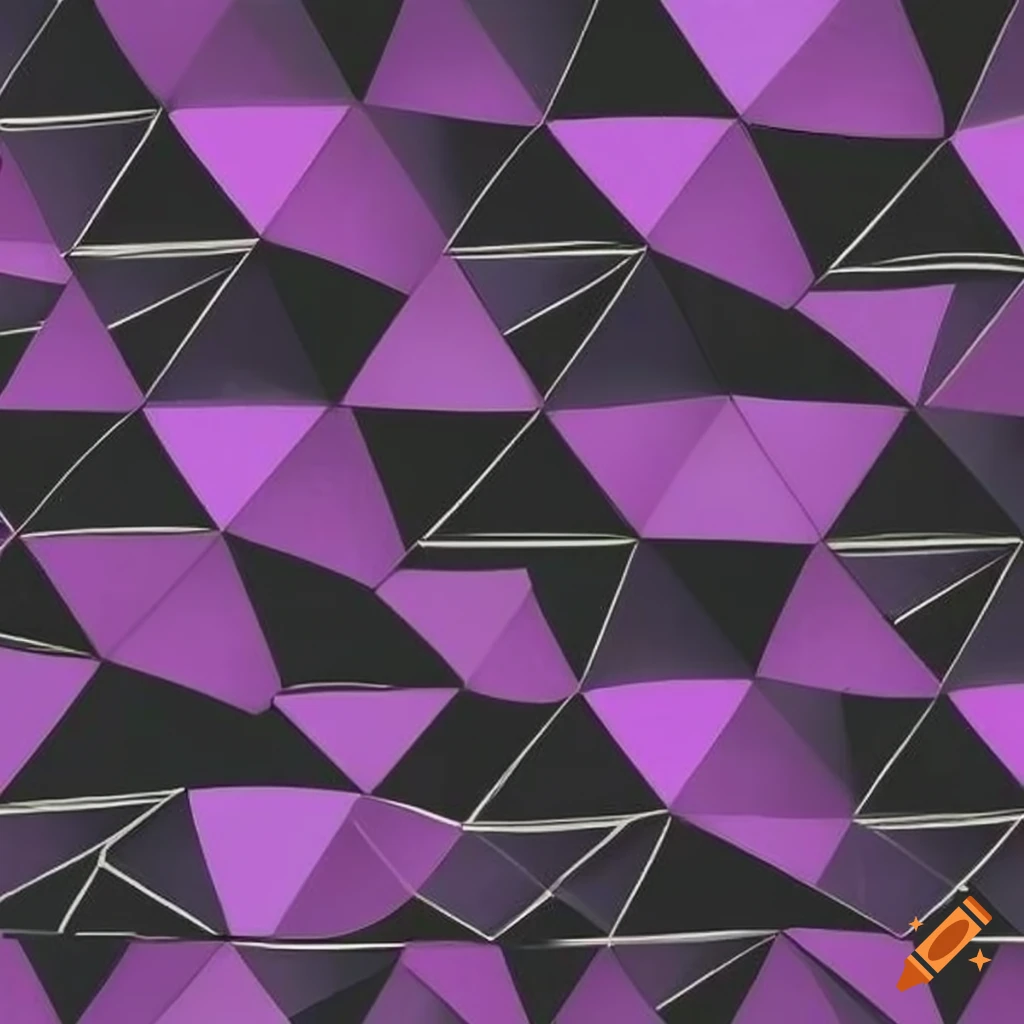 Black and purple repeating geometric pattern on Craiyon