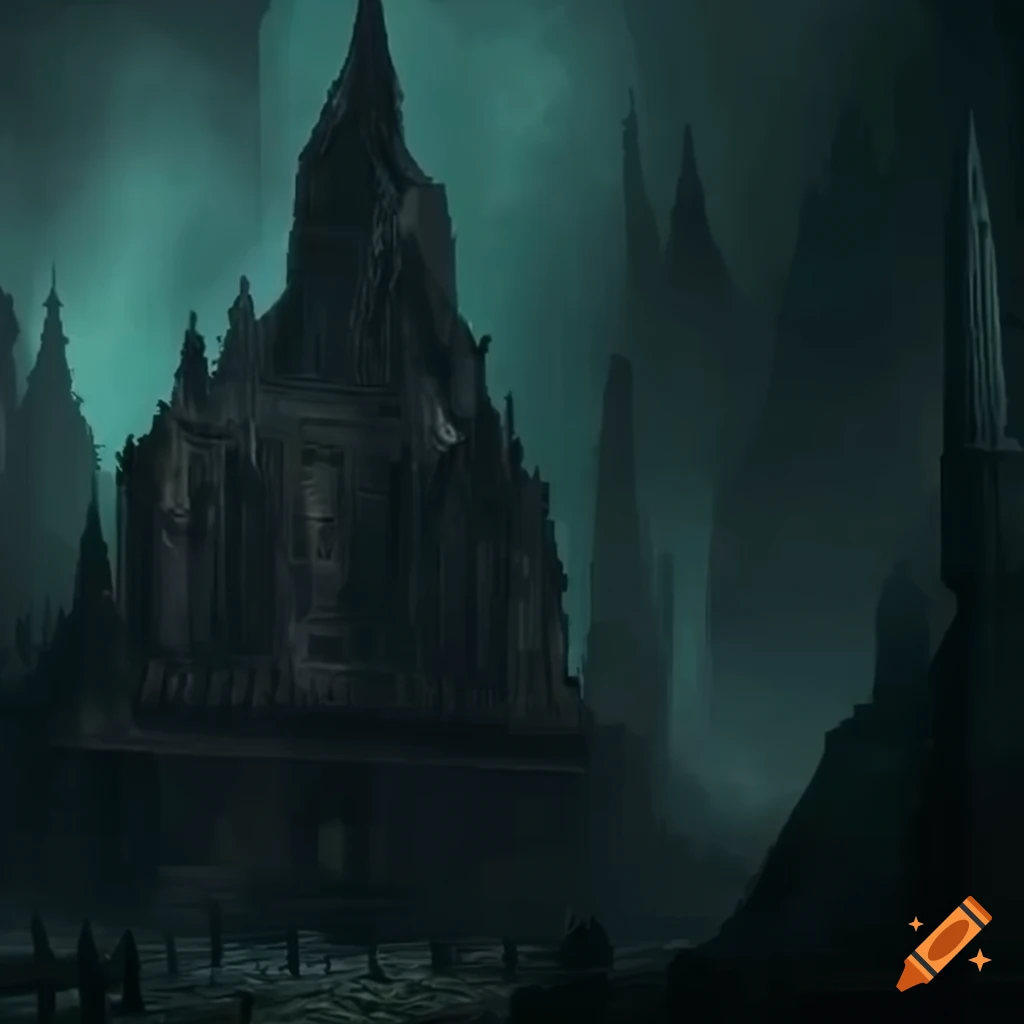 Shadowy atlantis temple on Craiyon