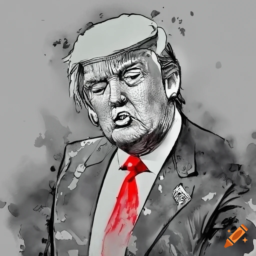 Humorous cartoon illustration of a former u.s. president on Craiyon