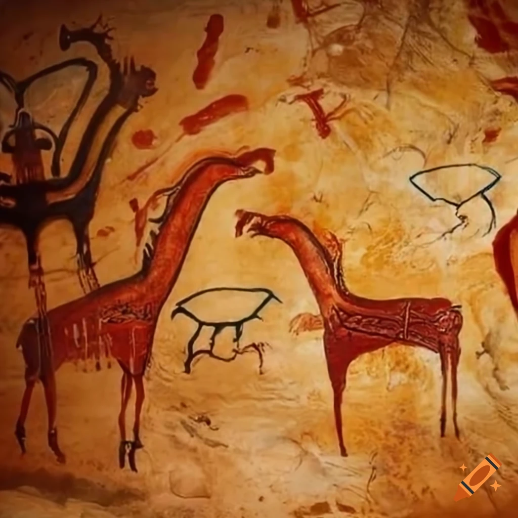 Ancient cave painting on Craiyon