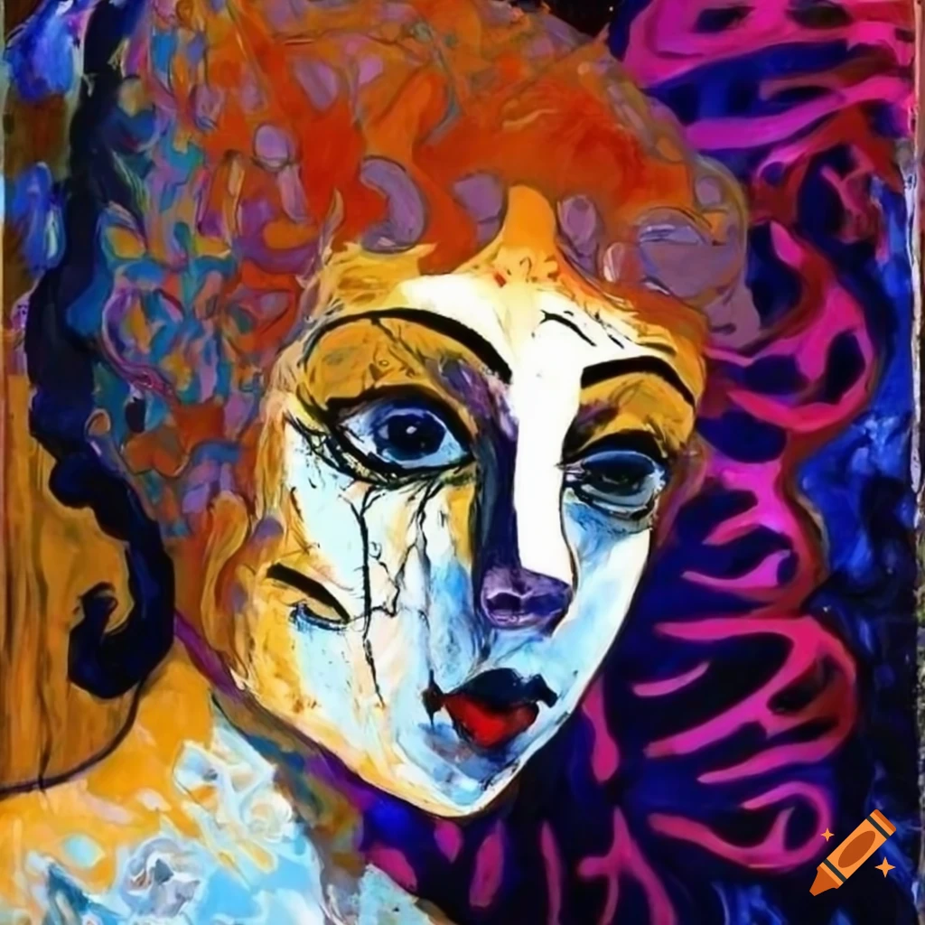 Individualistic portrait in abstract art style with manga influence on ...