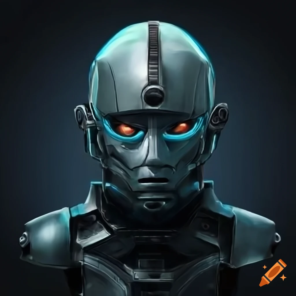 Photo-realistic starship robot captain on Craiyon