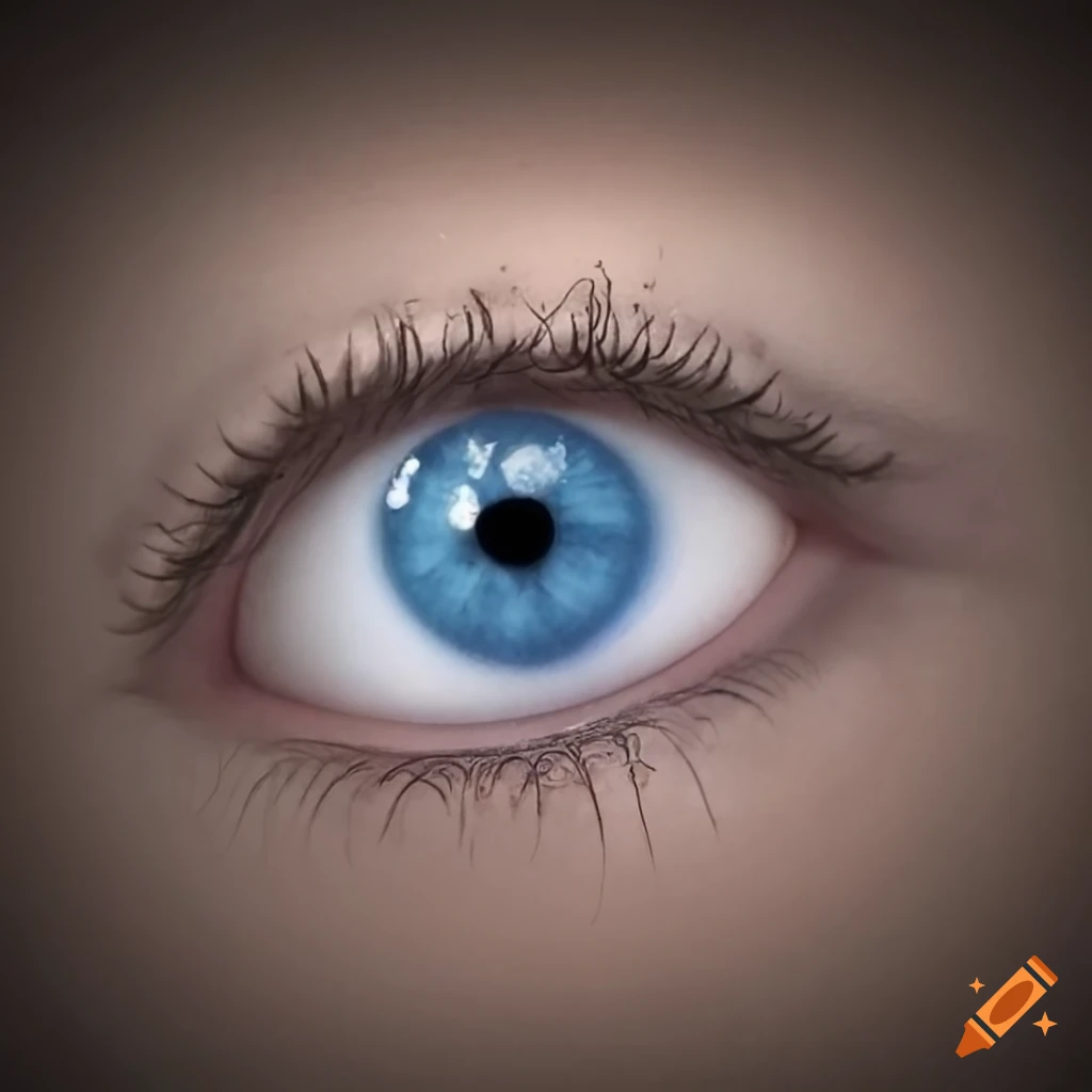 Close-up of a realistic blue eye on Craiyon