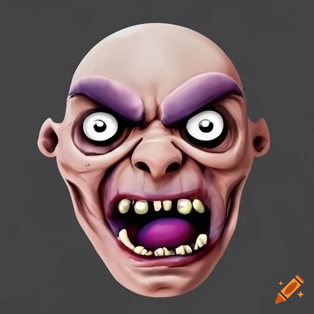 Scary cartoon face on Craiyon