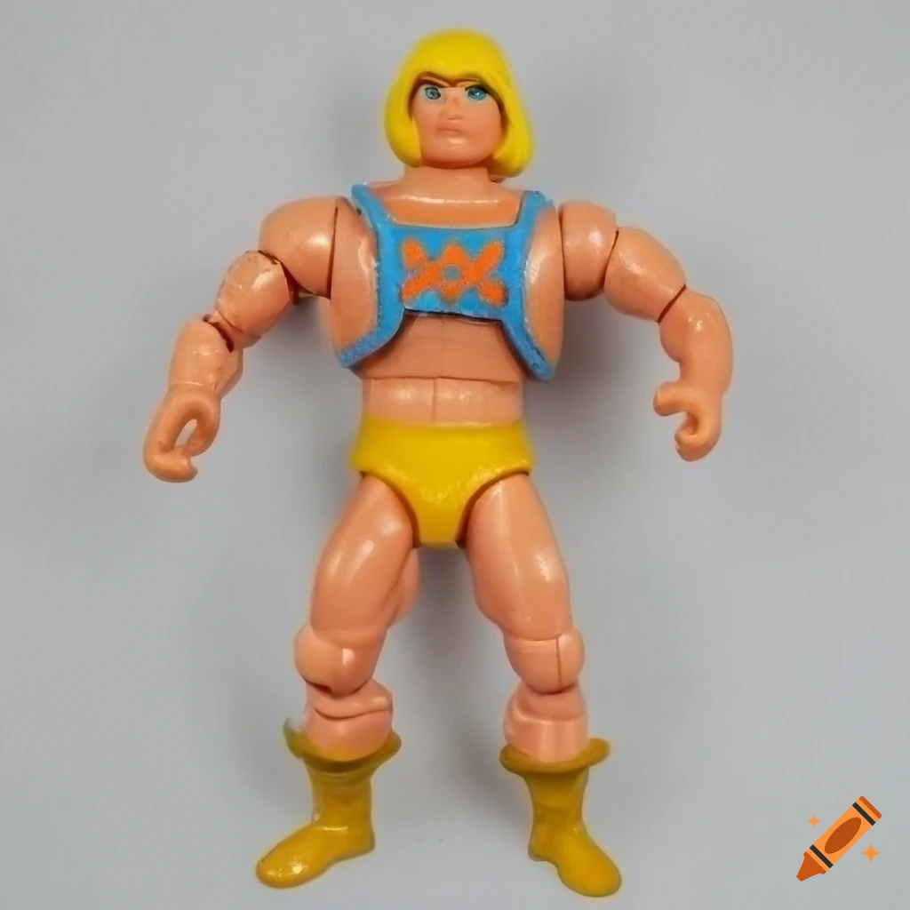 He-Man vintage action figure from the 1980s on Craiyon