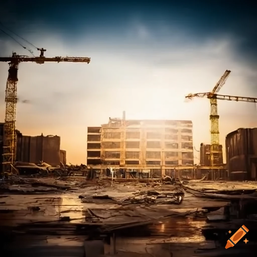 Construction site background with no people on Craiyon