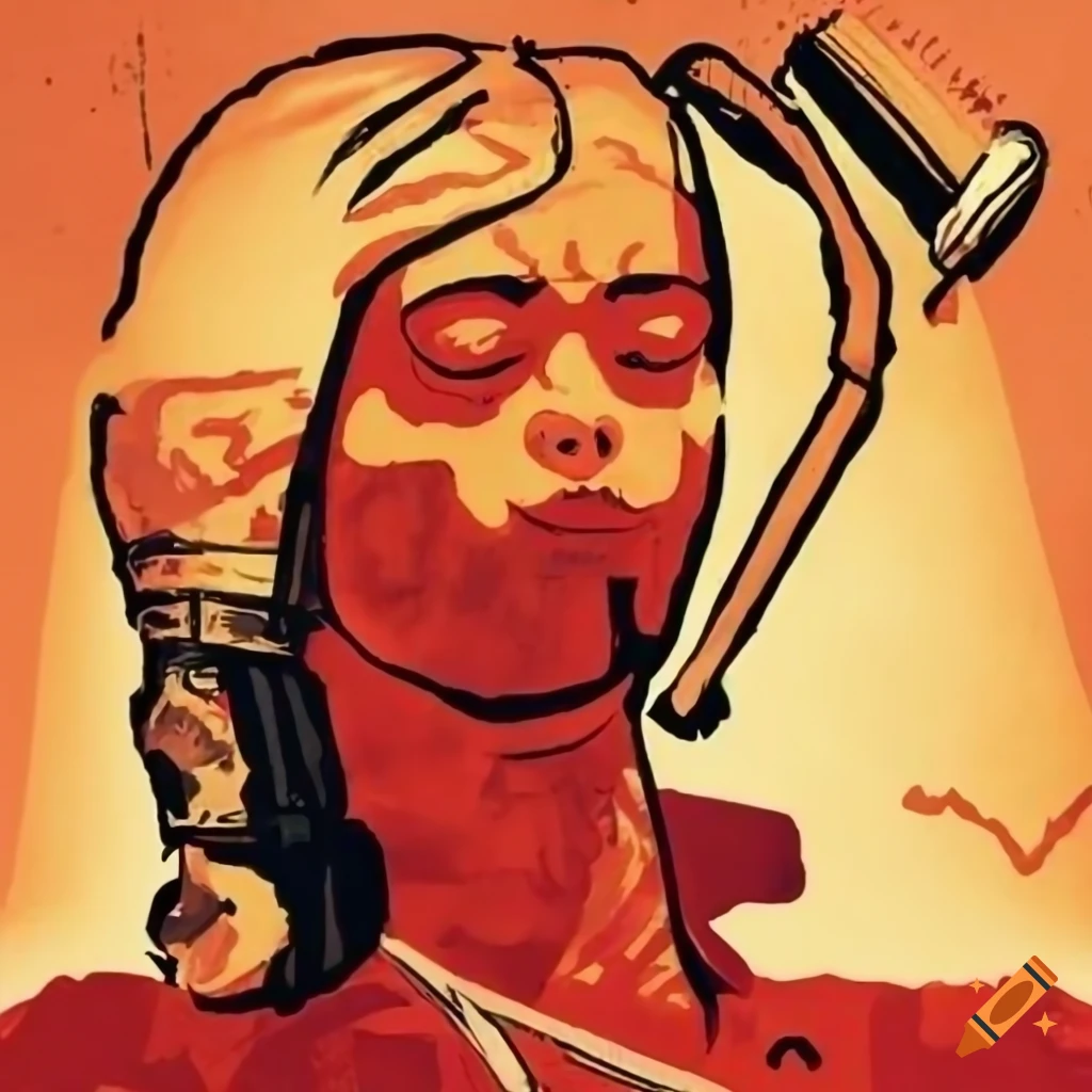 Propaganda poster depicting the Cold War era on Craiyon