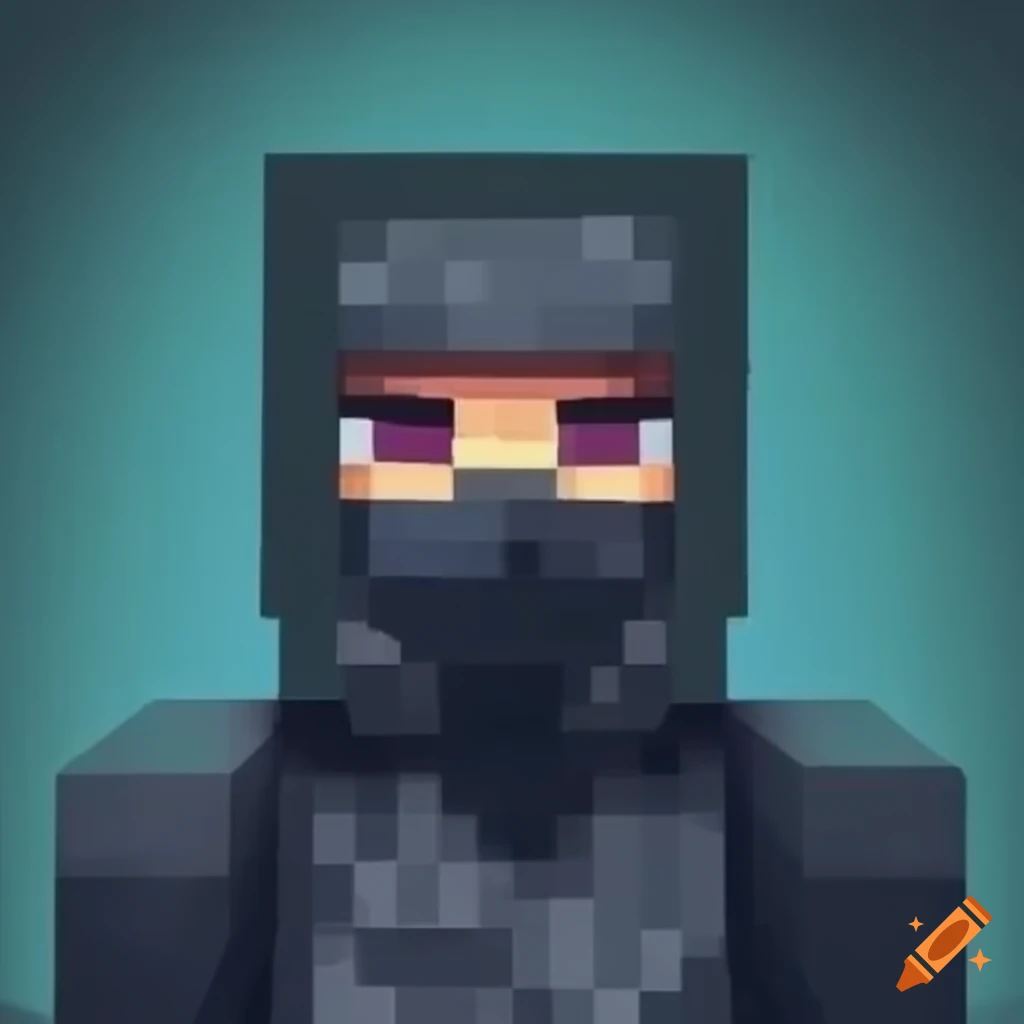 Profile image of a modern ninja with a Minecraft style on Craiyon