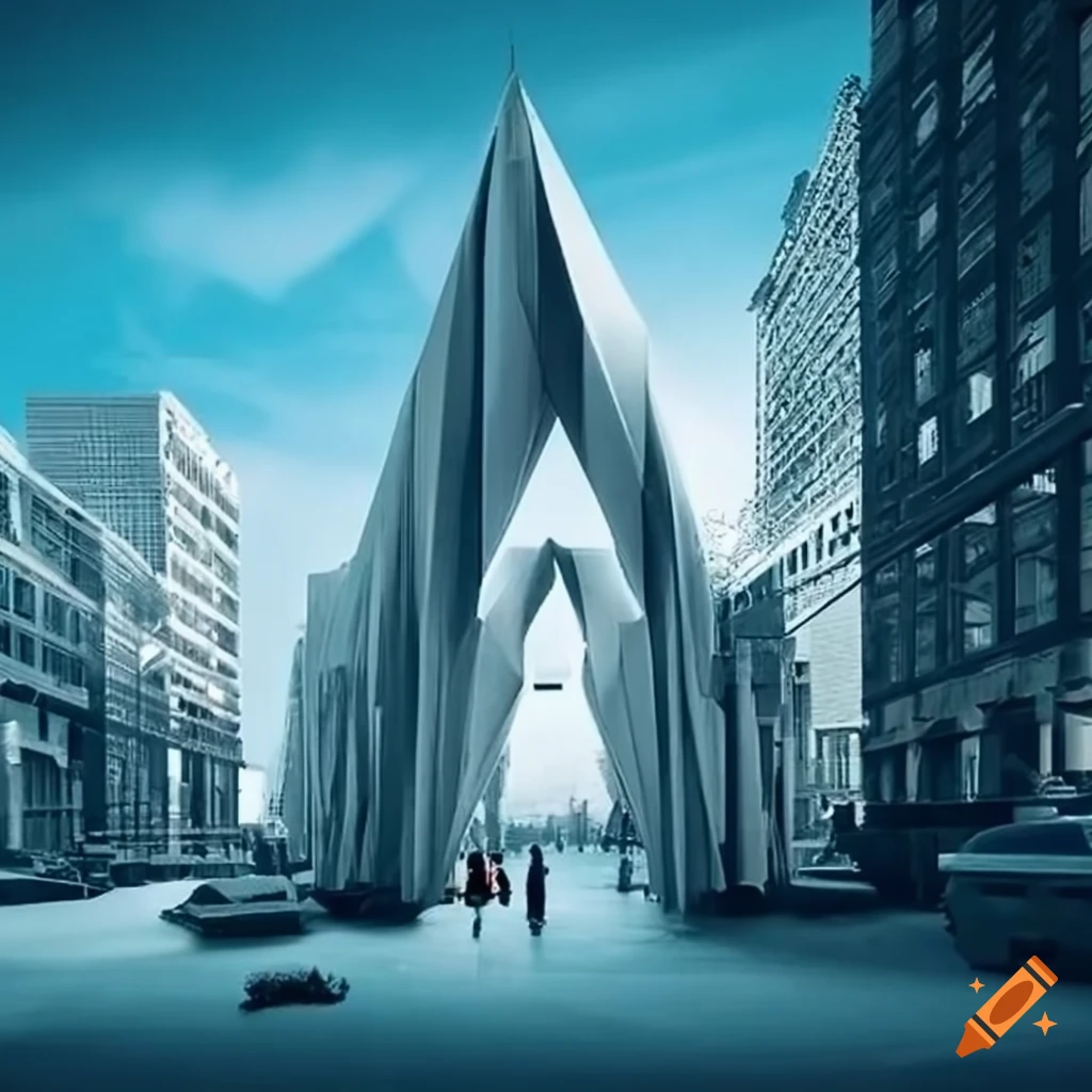 Urban scene crafted from intricate origami architecture on Craiyon