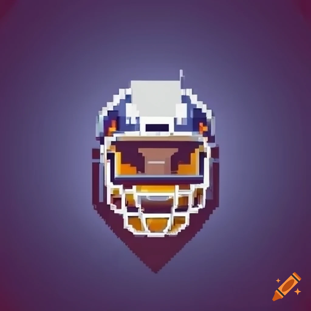 Stylized nfl fantasy league logo elements in pixel art style on Craiyon