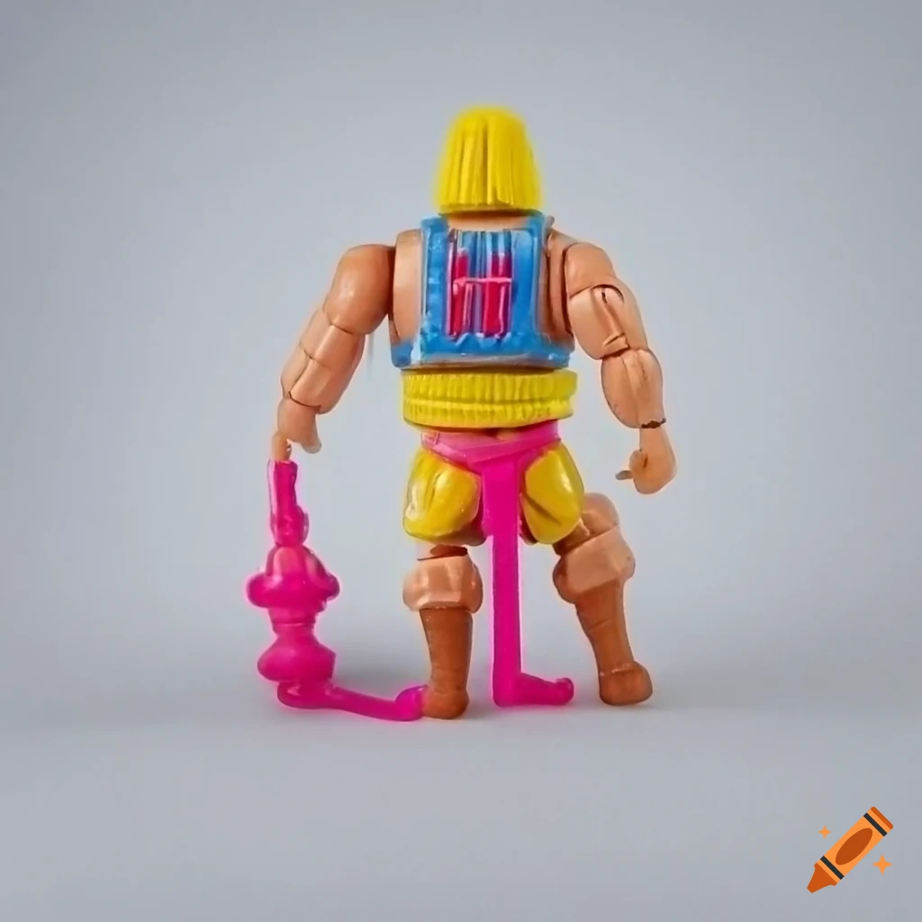 Vintage he-man action figure from the 1980s on Craiyon