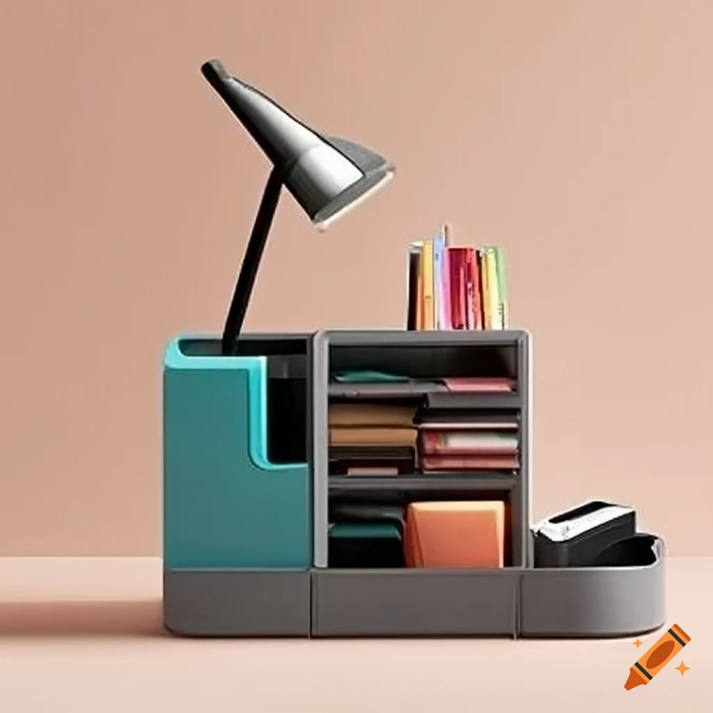 Multifunctional desk organizer with integrated desk lamp and power ...