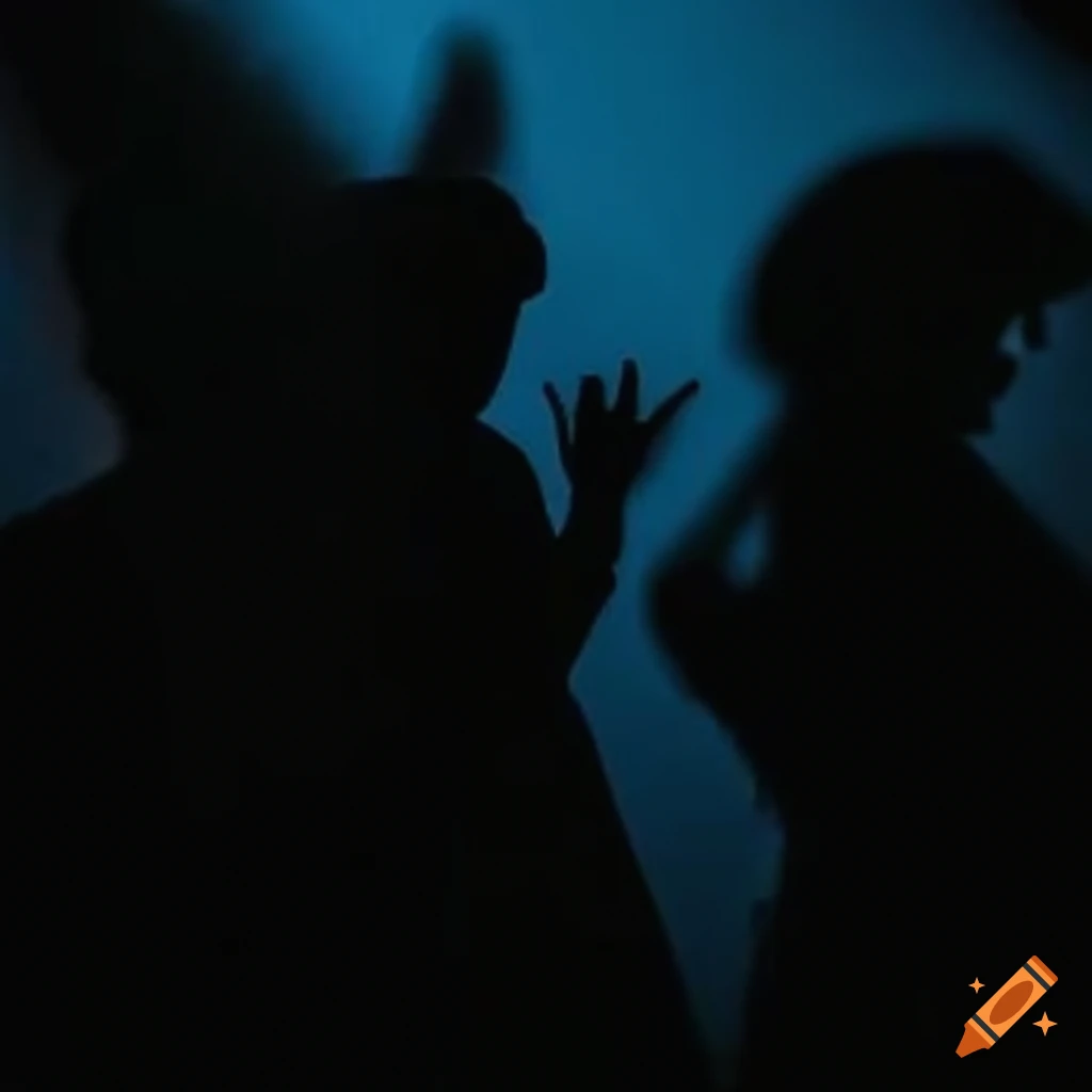 Dark synth pop band in shadowy figures on Craiyon