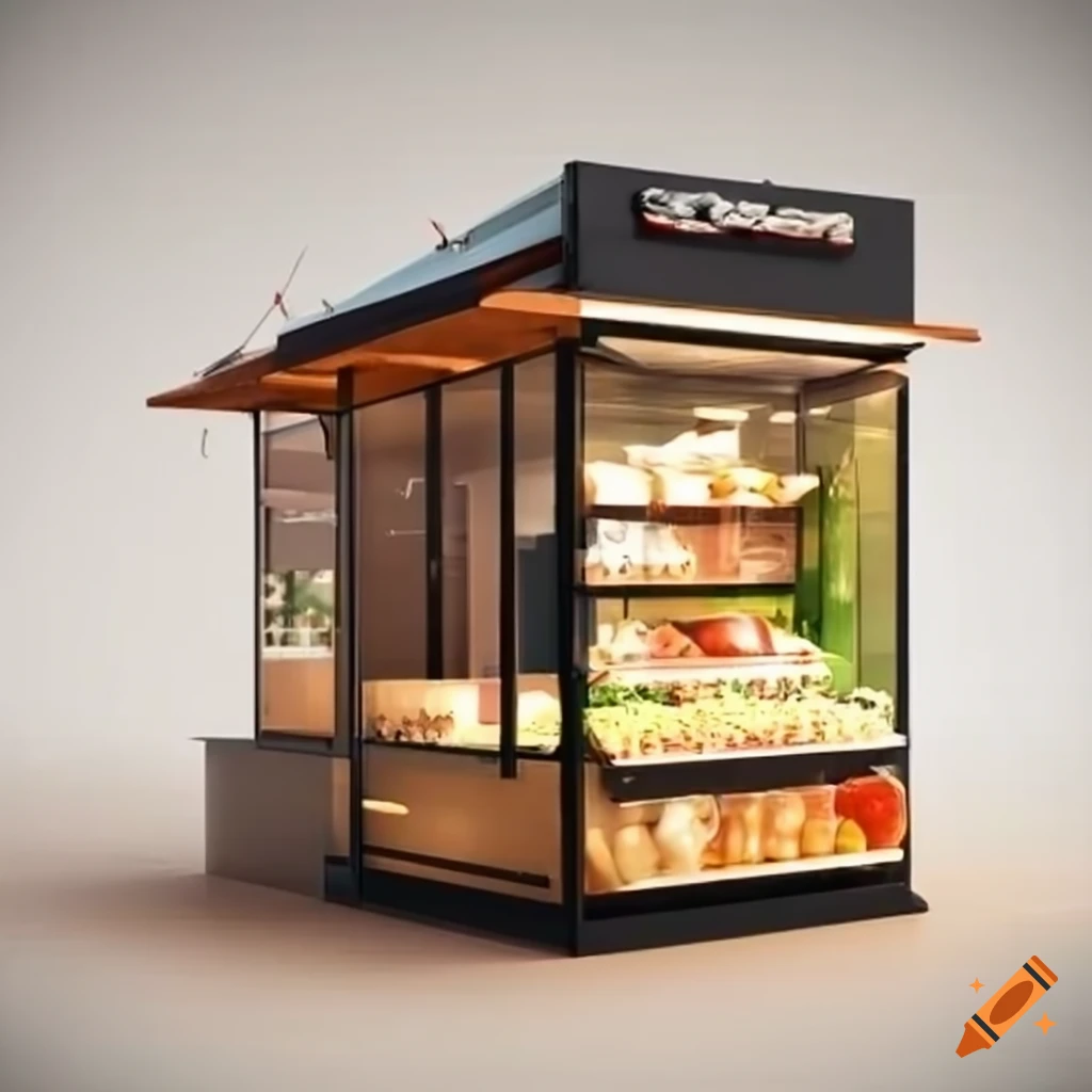 Architectural food stall for healthy cuisine on Craiyon