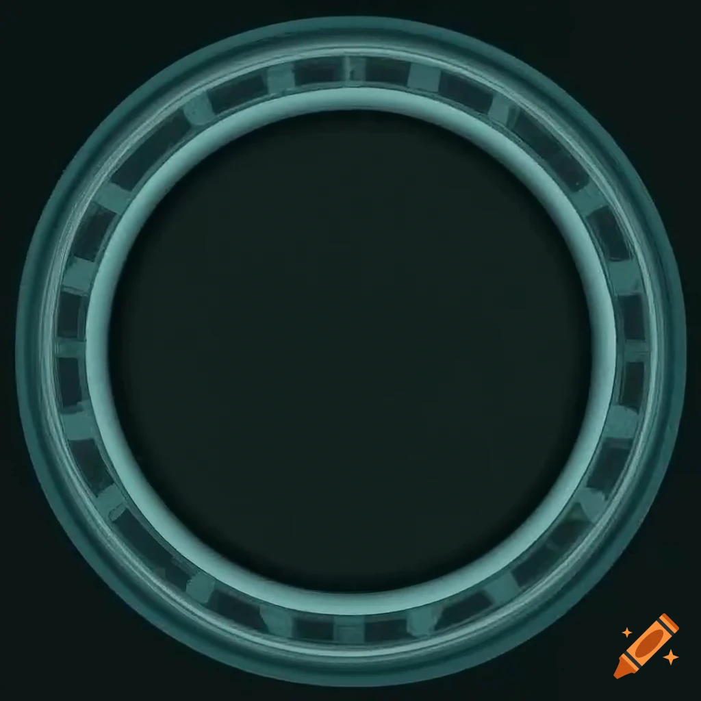 Minimalistic digitally themed circular token frame in cold colors on ...