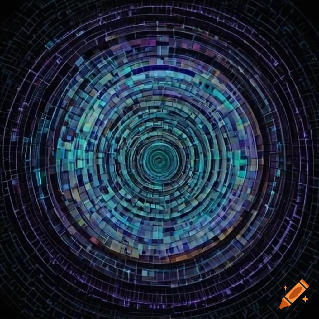 Intricate mosaic of interconnected circles symbolizing big data with ...