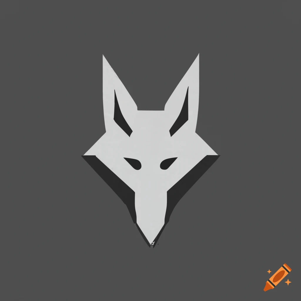 Minimalist coyote head logo design in vector style on Craiyon