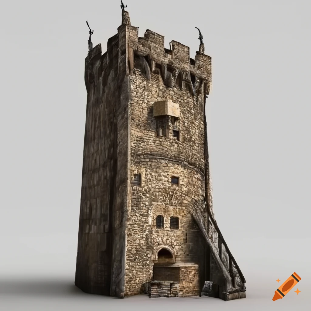 Medieval wall tower on Craiyon