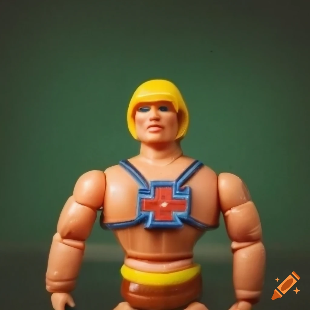 Vintage he-man action figure from the 1980s on Craiyon