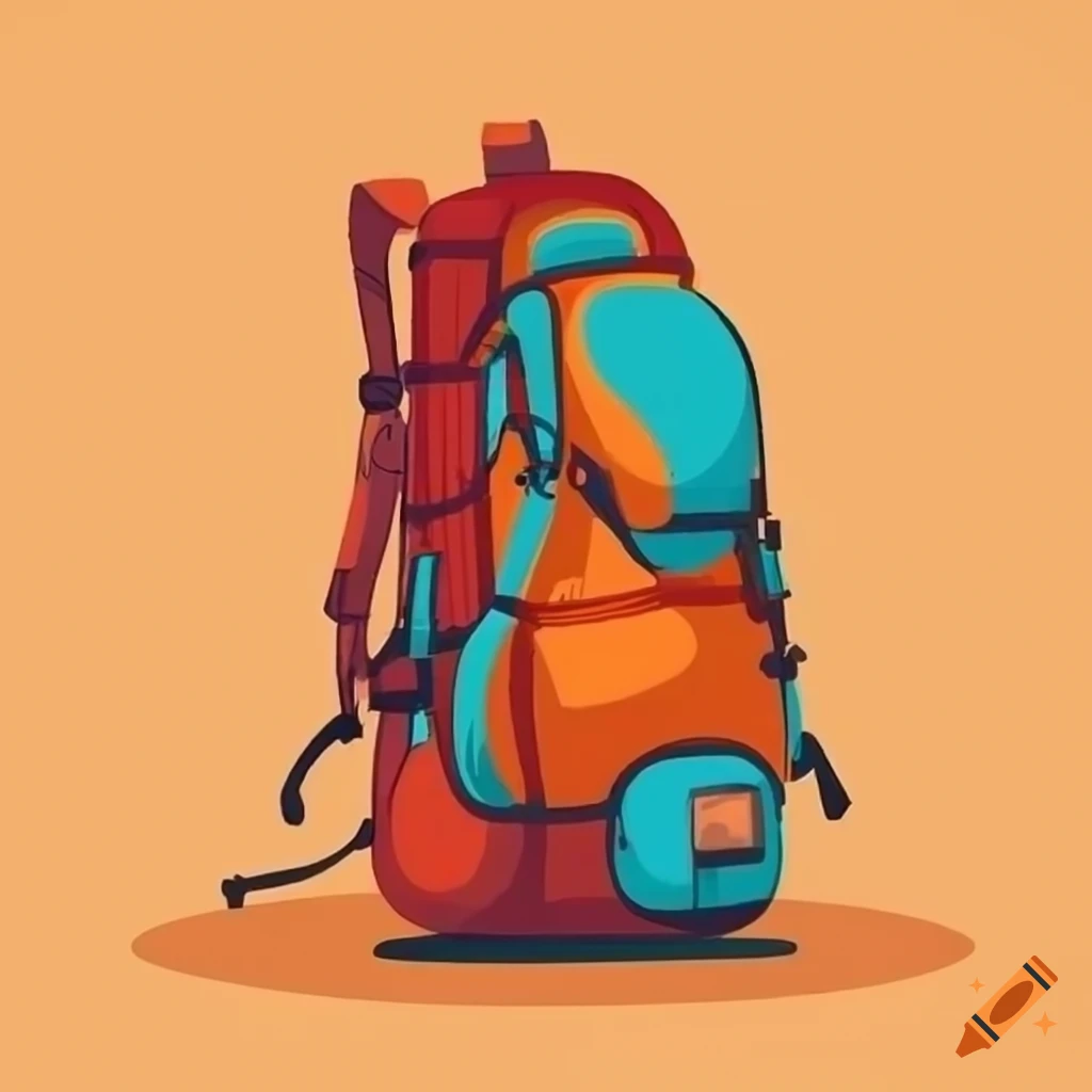 Backpacker in vector art style on Craiyon