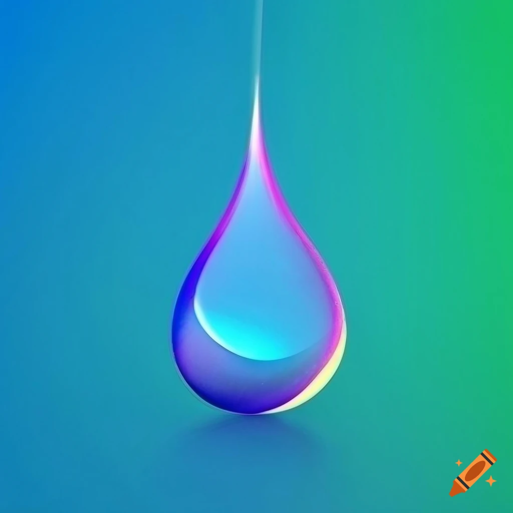 Water drop forming a rainbow minimalist design on Craiyon