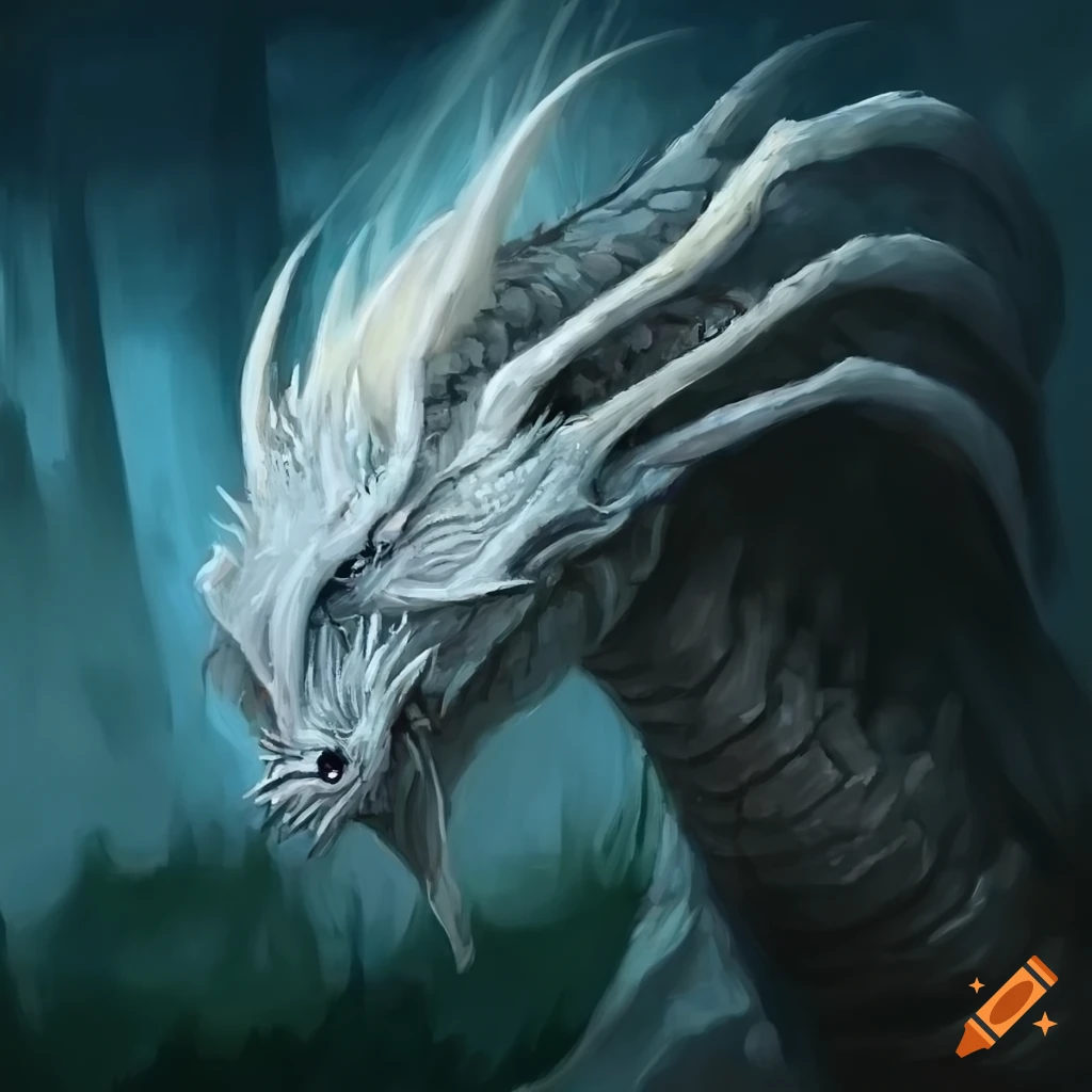 Intricate oil painting of a wind dragon in a magical battle inspired by ...