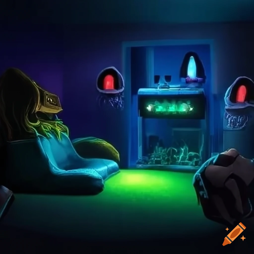 Gaming cave interior design on Craiyon