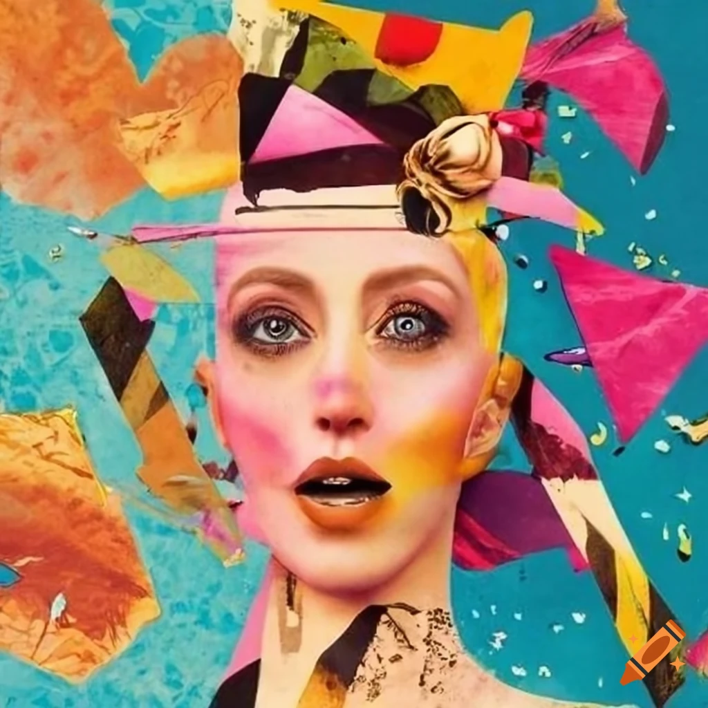 Contemporary Dada and Surrealist-inspired collage with rich textures on ...