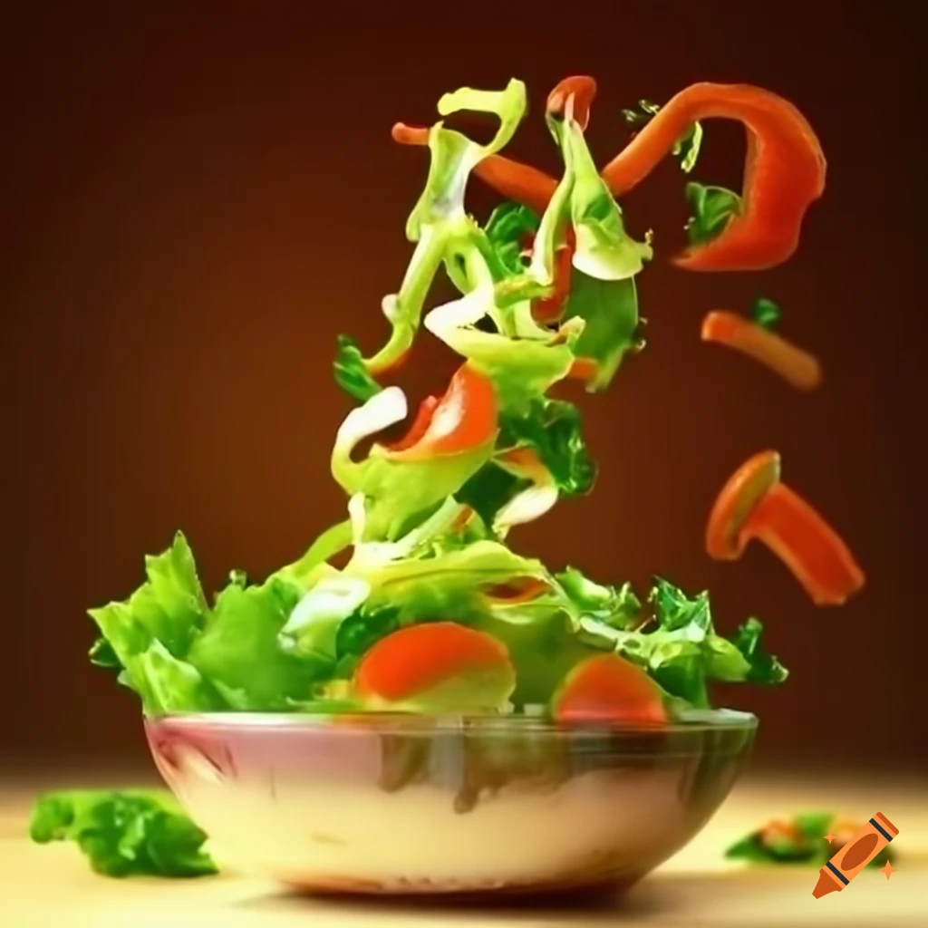 Dancing vegetable salad on Craiyon
