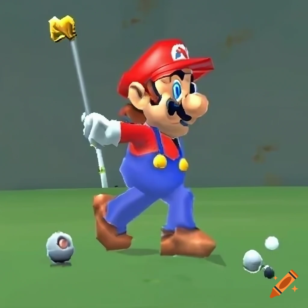 Nintendo 64 Mario Golf gameplay screenshot with Mario on a colorful ...