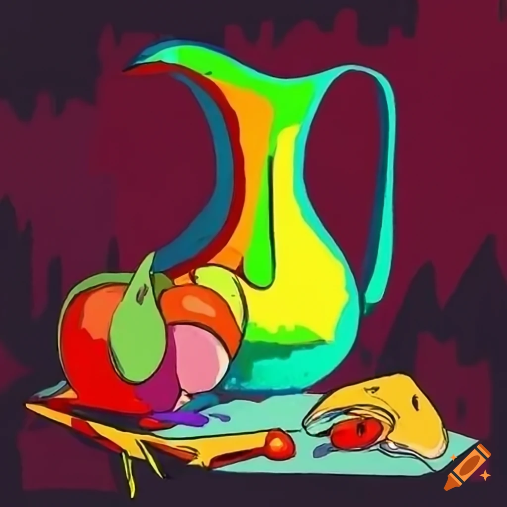 Pop art style still life composition on Craiyon