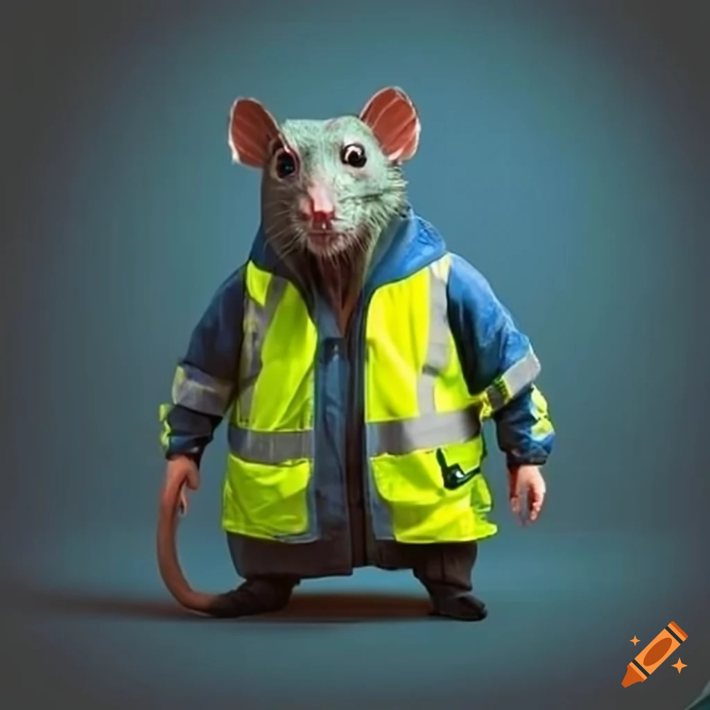 Modern rat-man in a high-vis jacket driving a lorry truck in London on ...
