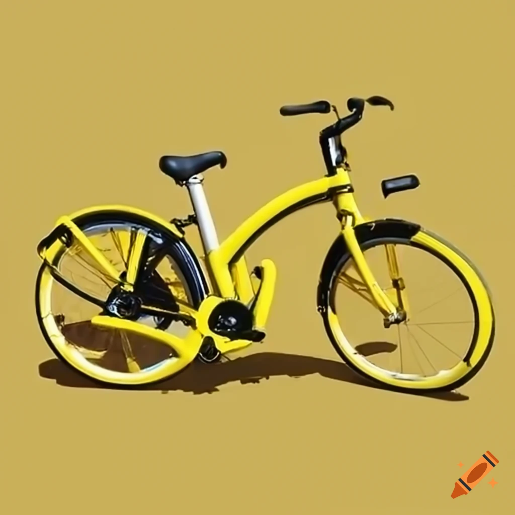 Yellow shared bike on Craiyon