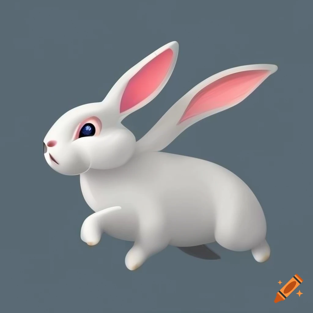 Cute white rabbit jumping in ethnic style on Craiyon