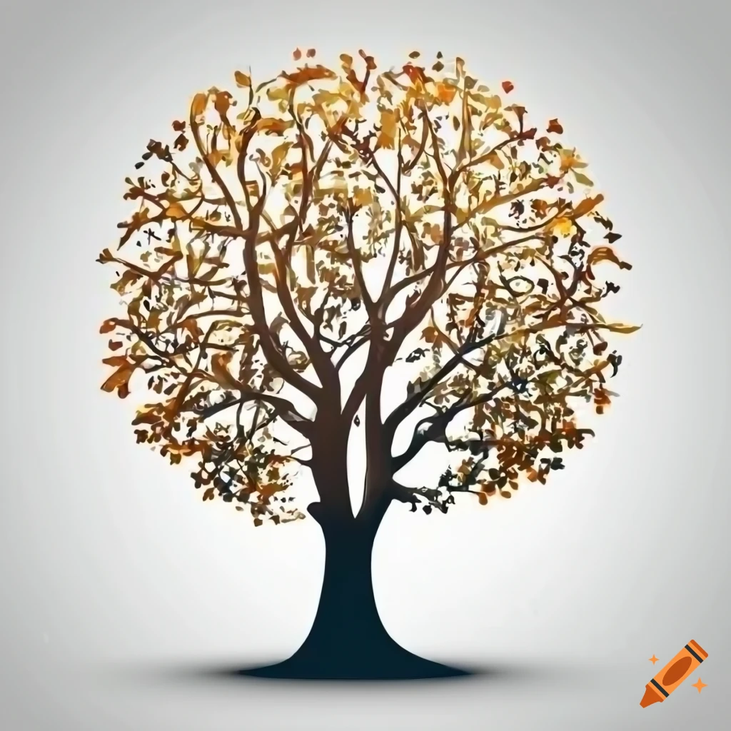 Artistic tree design for company branding on white background on Craiyon