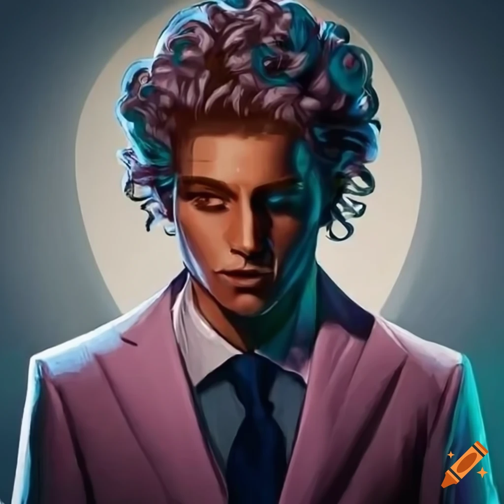 Greek gods in elegant suits on Craiyon