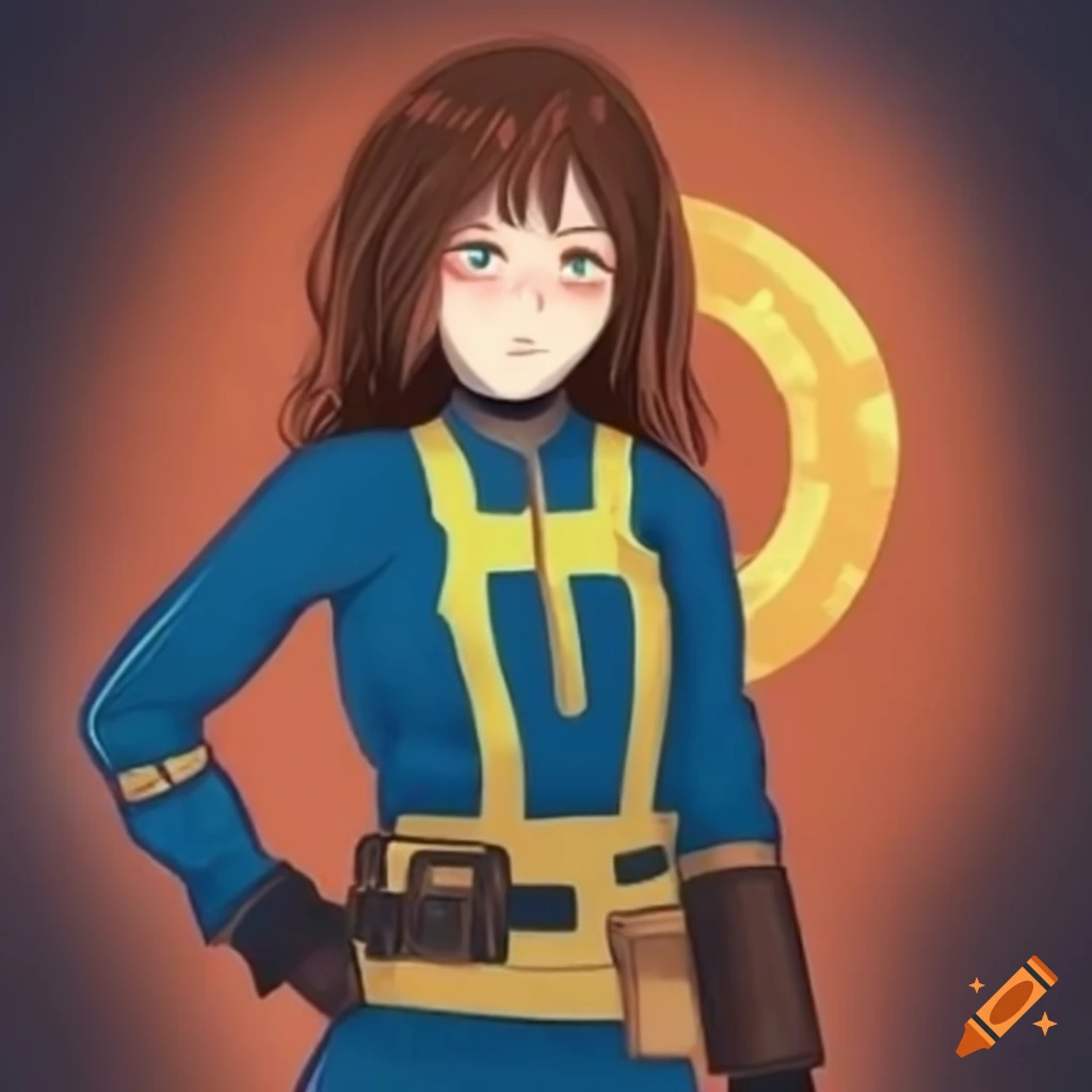 Fallout vault girl character on Craiyon