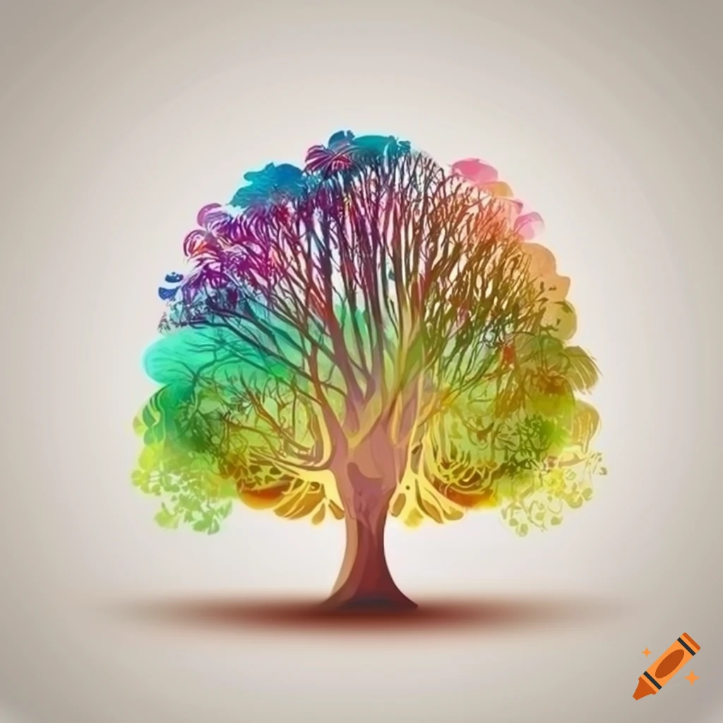 Artistic tree design for company branding on clear background on Craiyon