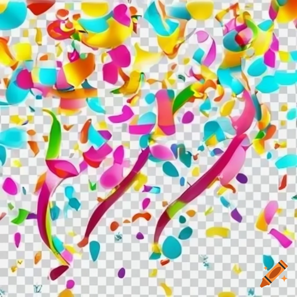 Vibrant and colorful confetti at a festive celebration on Craiyon